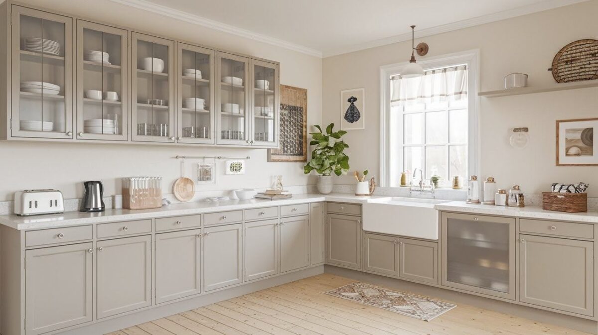 19 Beautiful Greige Kitchen Cabinets Ideas & Guide - WillyHomes